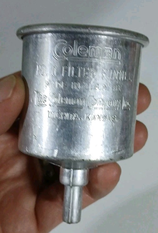 Vintage Coleman No 0 Zero Filter Fuel Gas Funnel Blue Felt Filter USA ...