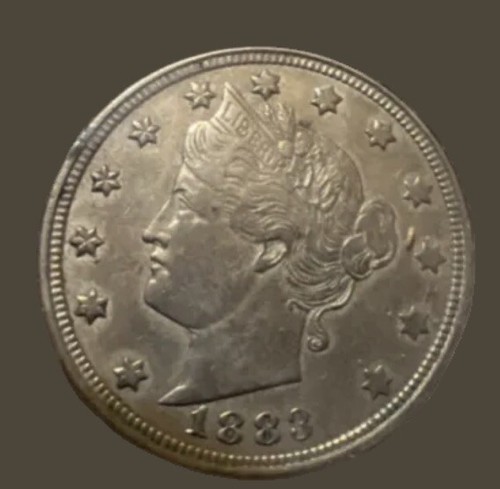 1883 Liberty Head V Nickel No Cents AU First Year Production Actual ...