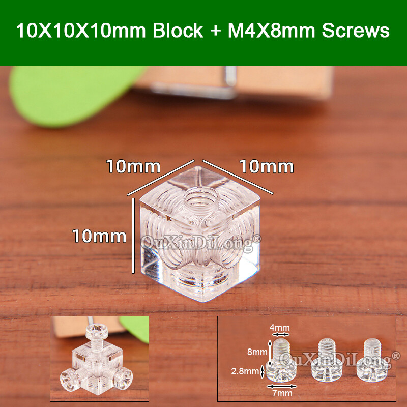 400PCS Clear Acrylic Cubes Block Right Angle Corner Braces Joint ...