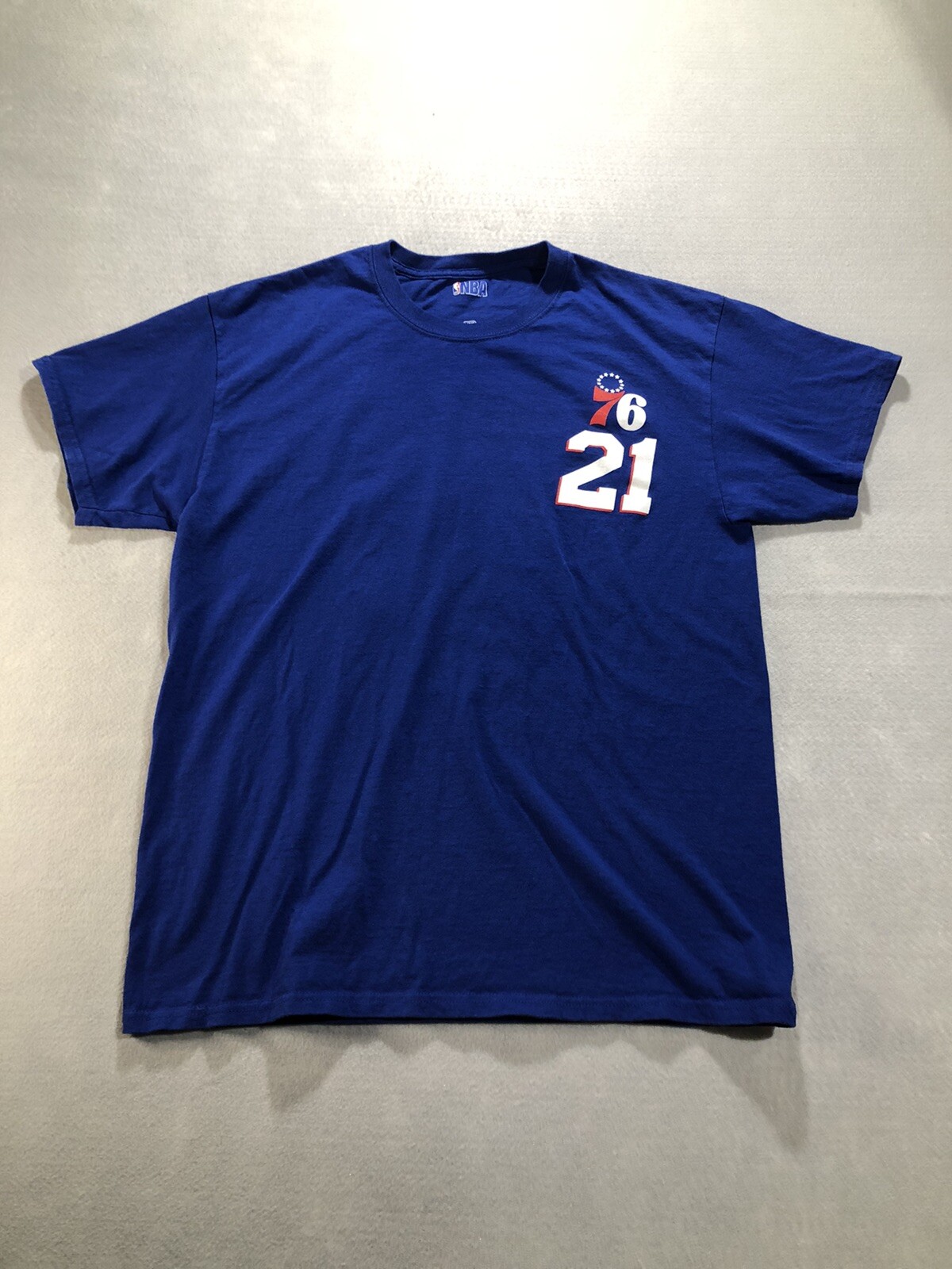Philadelphia 76ers Sixers Shirt Adult L Large Blue Joel Embiid #21 ...