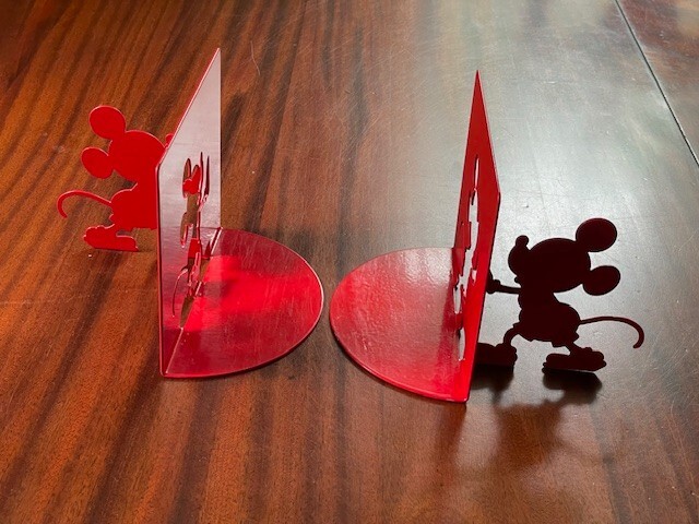 Vintage Disney: Mickey Mouse bookends, Michael Graves design; red metal ...