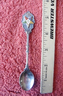 Vintage Order of the Eastern Star Masonic Holland Souvenir Spoon Enamel ...