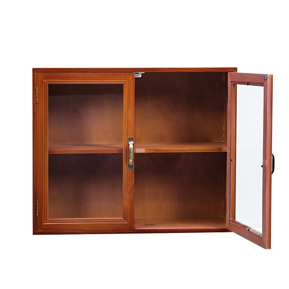 Wall Mounted Wooden Storage Cabinet Cupboard Desktop Organizer Display ...