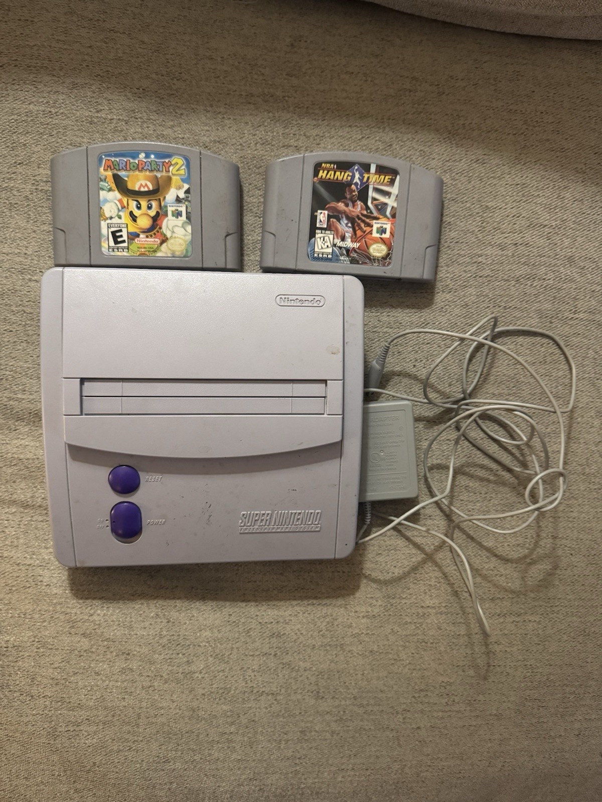 Super Nintendo SNES Jr. Console (SNS-101) + Power Cord & 2 N64 Games | eBay