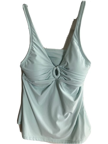 Antonio Melani Ring Front Tankini Swim Top XS $78 Teal Light Pastel ...