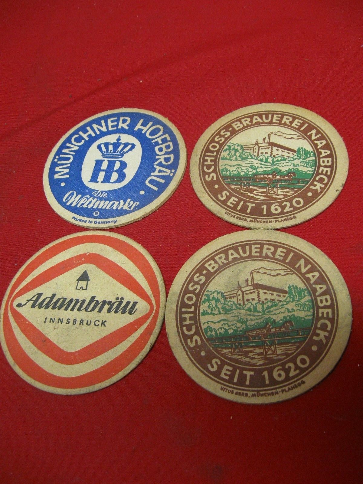 VINTAGE AUSTRIA AND GERMAN BEER COASTERS - LOT OF FOUR | eBay