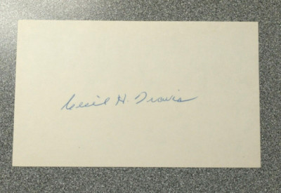 CECIL TRAVIS 1933 NATIONALS DEBUT SIGNED AUTOGRAPHED INDEX CARD 3x5 ...