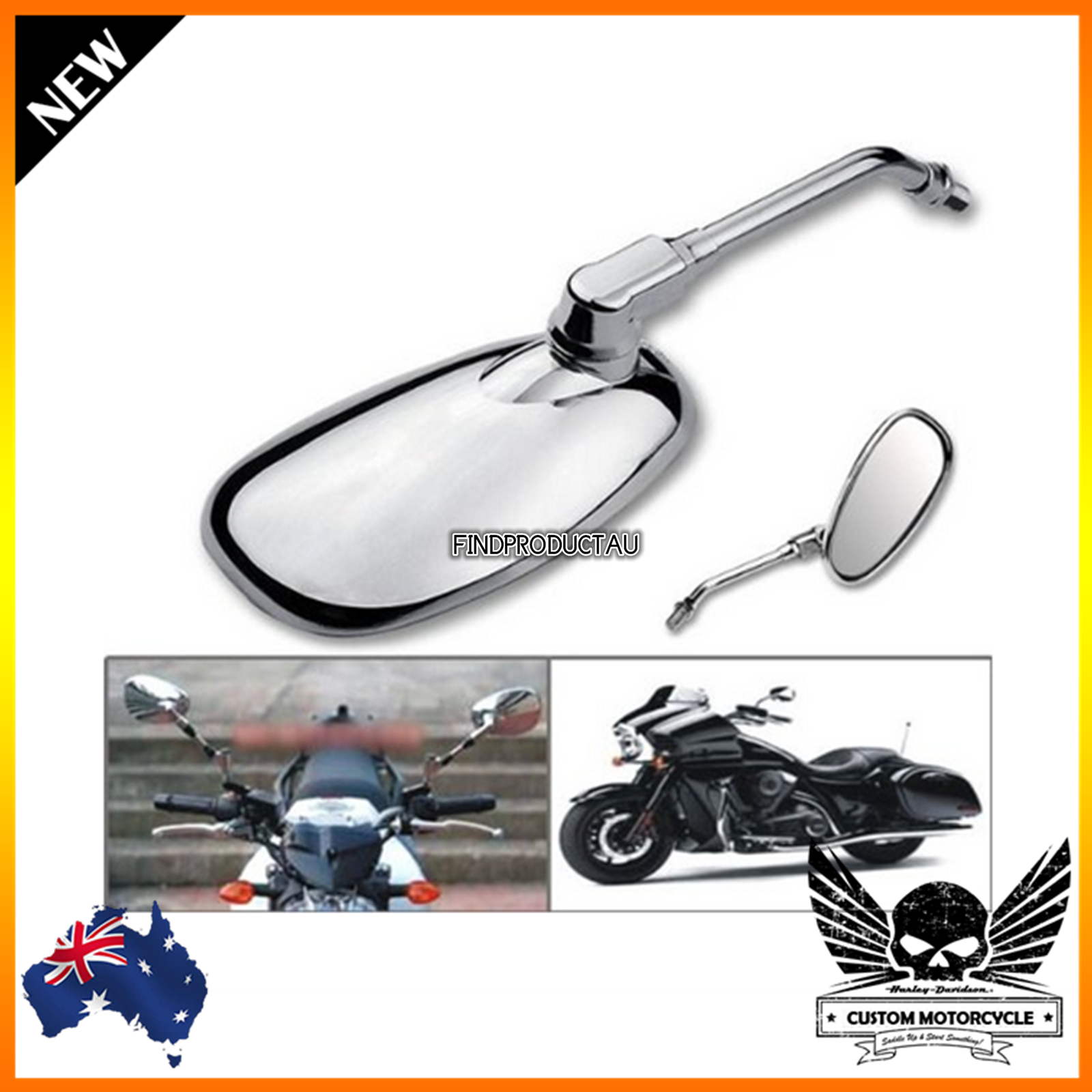 Motorcycle rear view mirrors YAMAHA Vmax Virago 535 V-Star 650 1100 ...