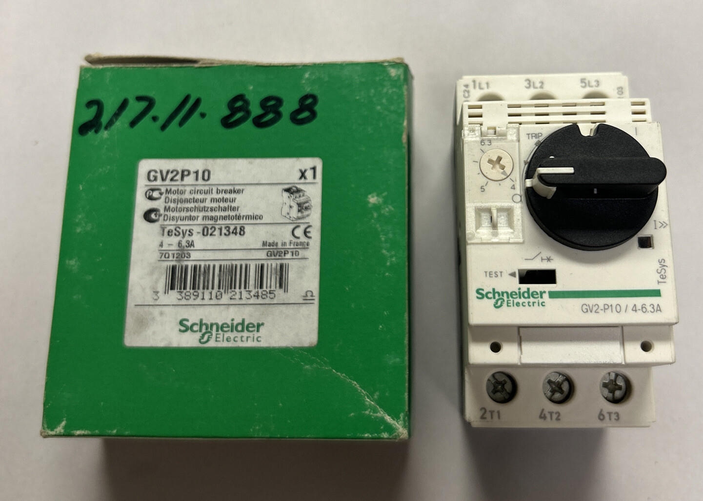 SCHNEIDER ELECTRIC,GV2P10,CIRCUIT BREAKER 6.3A 690V 3P NEW | eBay