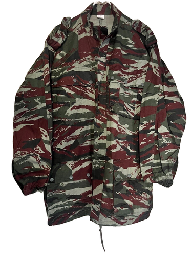 Vintage French lizard camo paratrooper military jacket L | eBay