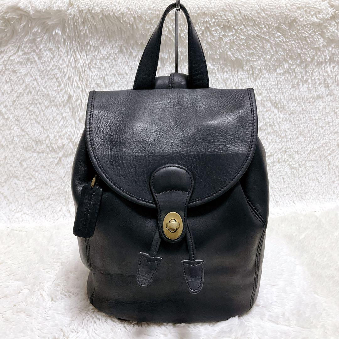 Vintage Coach 76 Backpack Black Leather 0054287K Auth… - Gem