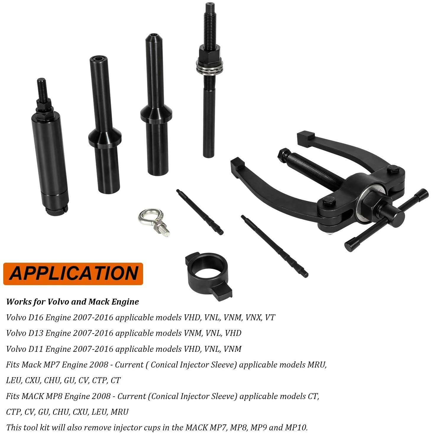 Injector Sleeve Remove&Install 9986174 88800387 Volvo D11/12/13/16 Mack ...