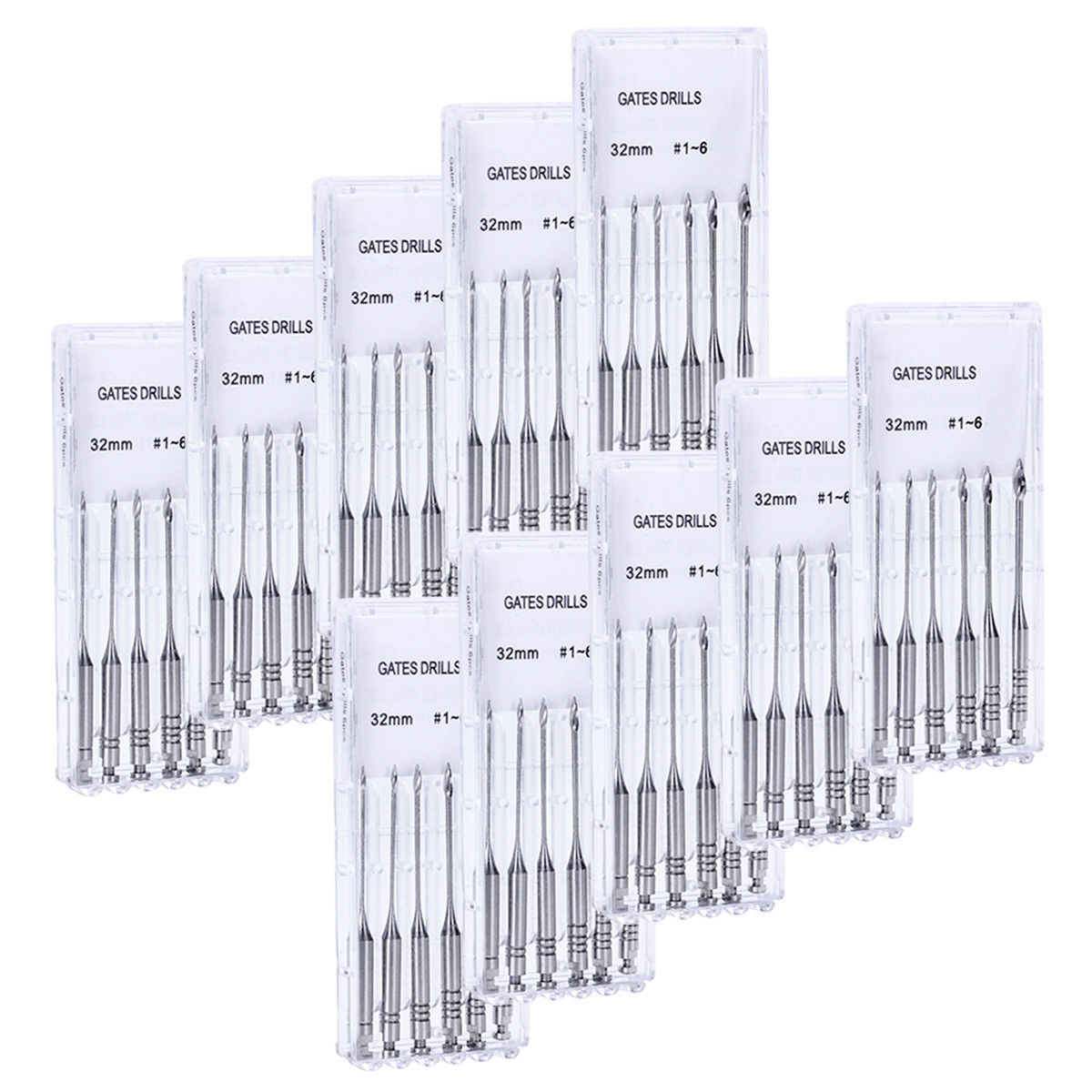 Dental Endodontics Stainless Steel Gates Drills Glidden Burs 32mm #1-#6 ...