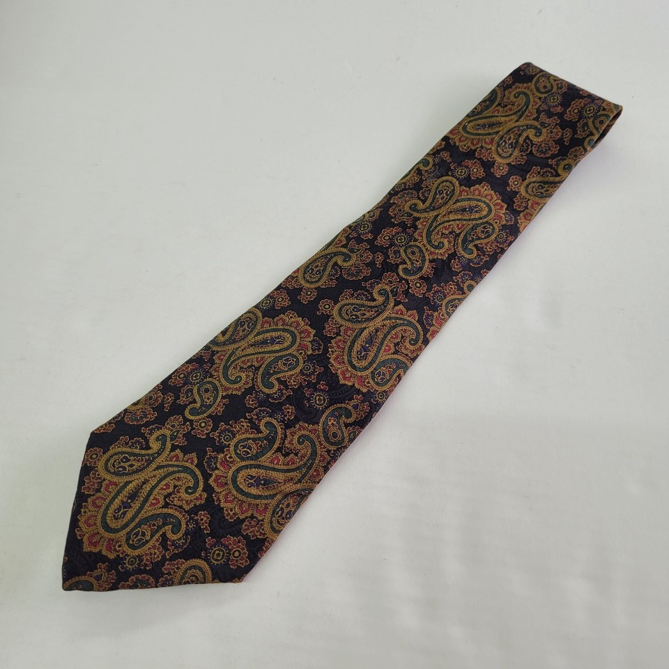Liberty Of London Tie Silk Handmade Paisley Print Blue/Green/Gold Made ...