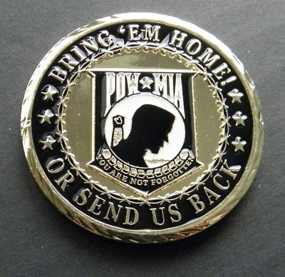 POW MIA BRING EM HOME PATRIOTIC SERIES CHALLENGE COIN 1.7" NEW IN CASE ...