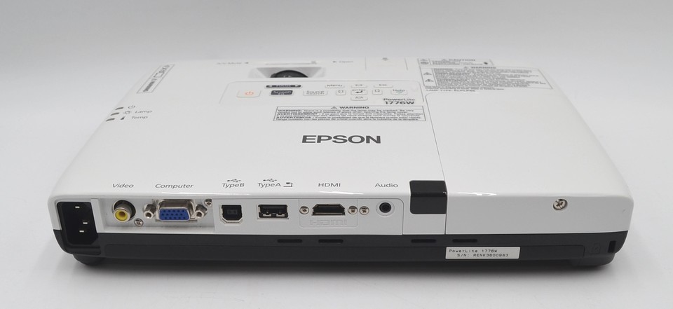 Epson PowerLite 1776W H476A Tri-LCD Projector *Less Than 100 Lamp Hours ...