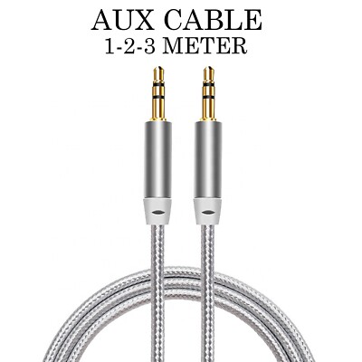 Headphone Aux Cable Audio Lead 3.5mm Jack to Jack Stereo PC Car Male 1m ...