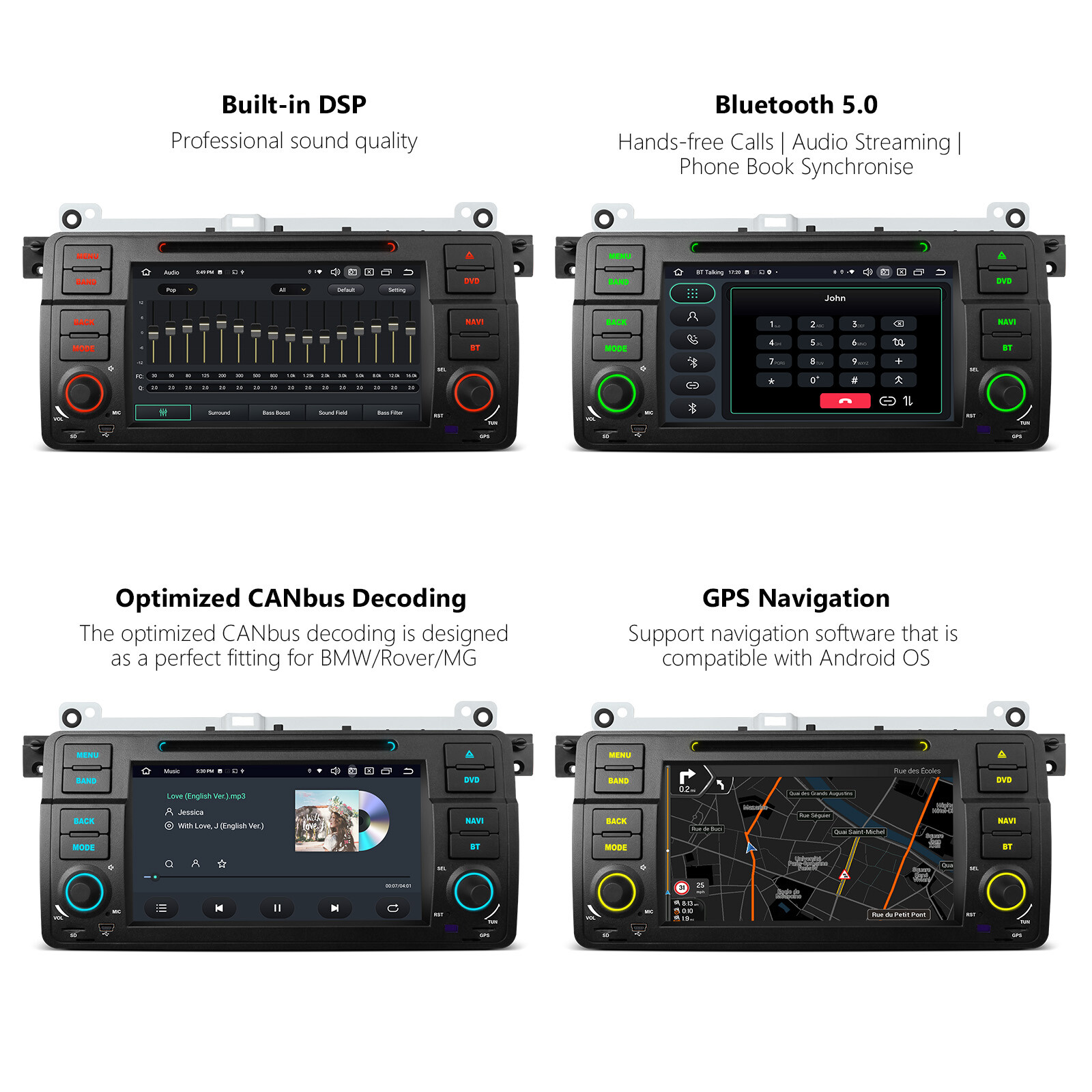 Android 12 Octa Core 4G LTE 128G Head Unit Car DSP GPS DVD Stereo for ...