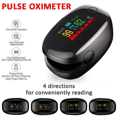 Finger Pulse Oximeter Blood Oxygen SpO2 Heart Rate Saturation Monitor ...
