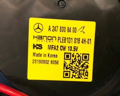 2020 MERCEDES CLA250 CLA45 A220 BLOWER MOTOR, PART# 2478308400, GENUINE ...