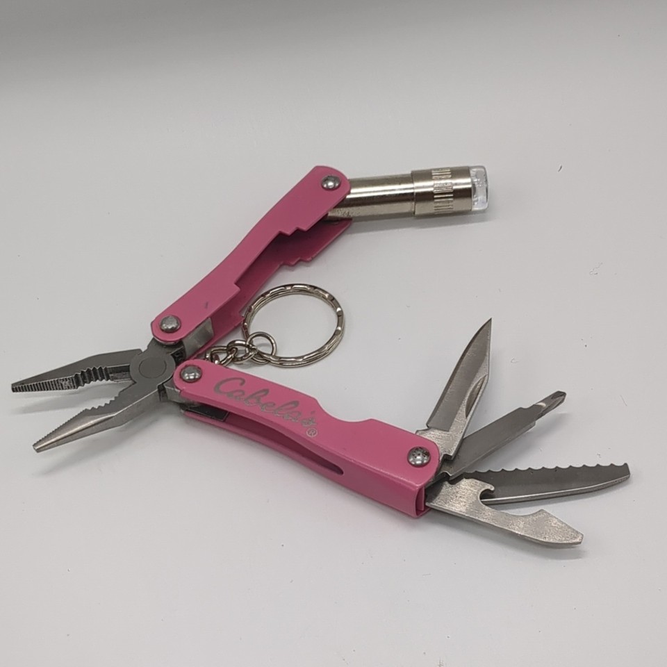 Cabela's Mini Pink Multi-Tool Keychain Pliers, Blades, Screwdriver ...