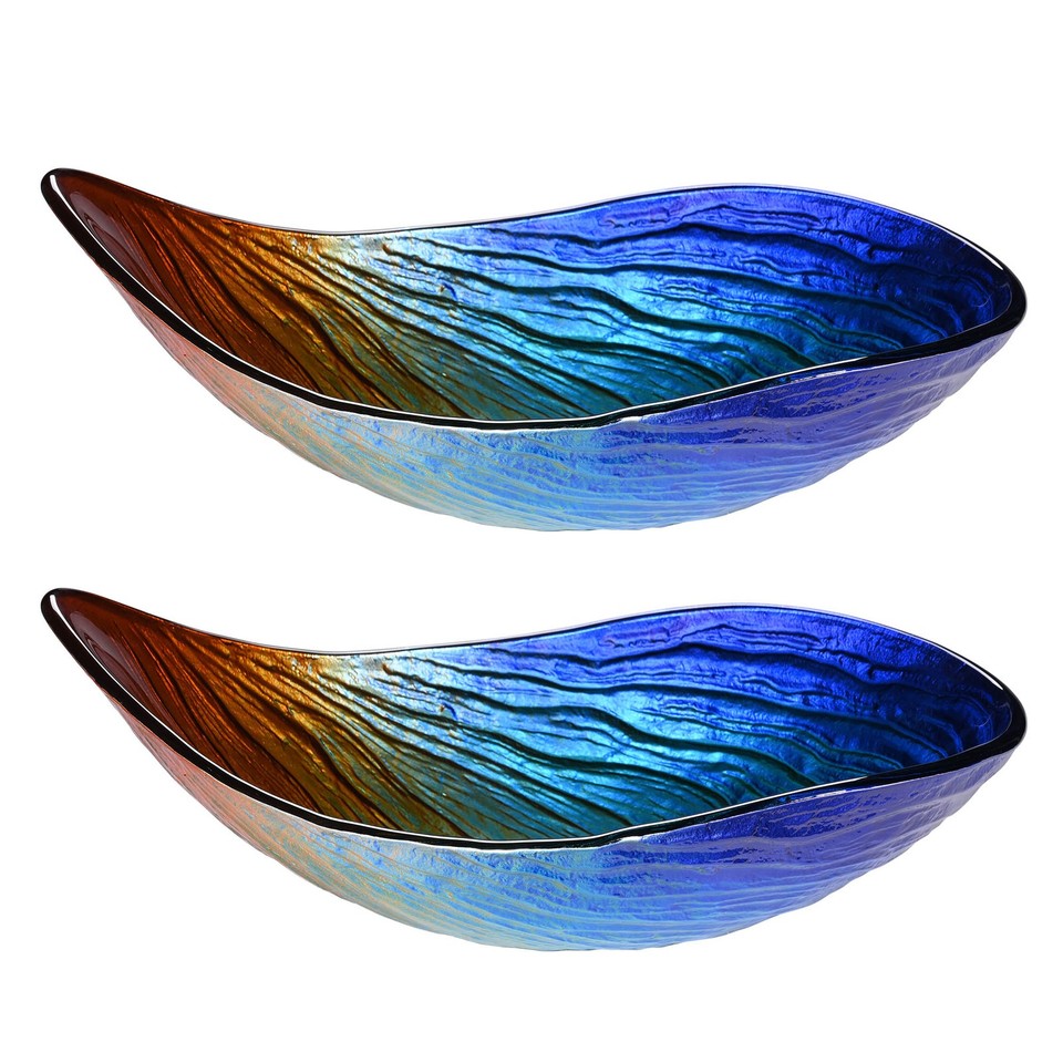 2 Pack Bathroom Waterdrop Shape Tempered Glass Sink Counter Top Basin ...