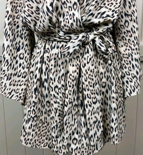 Sheike Playsuit Women's Size 14 Cream Leopard Print Tie Waist Party ...