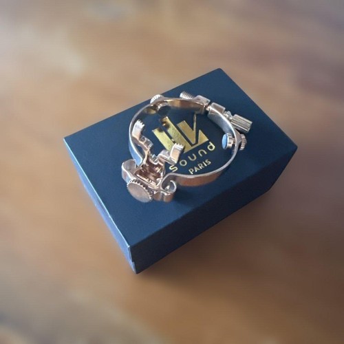 JLV Sound Baritone Saxophone Ligature Rose Gold Plated Brass Rubber ...