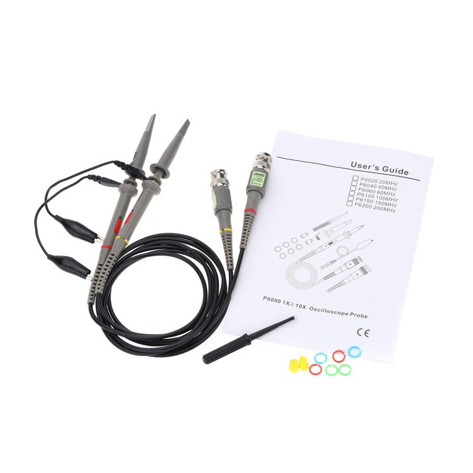 2pcs P6100 BNC Oscilloscope Probe Kit 100MHz 1X 10X Scope Analyzer Clip ...