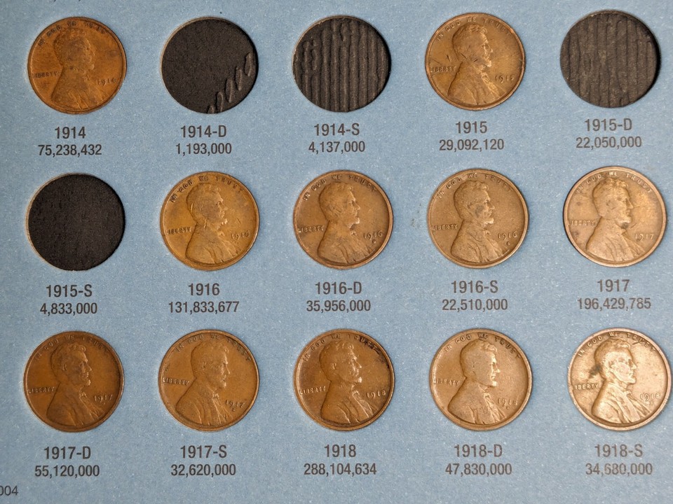 70 Coin Set 1909-1940 LINCOLN WHEAT PENNY CENT - Early Dates Collection ...