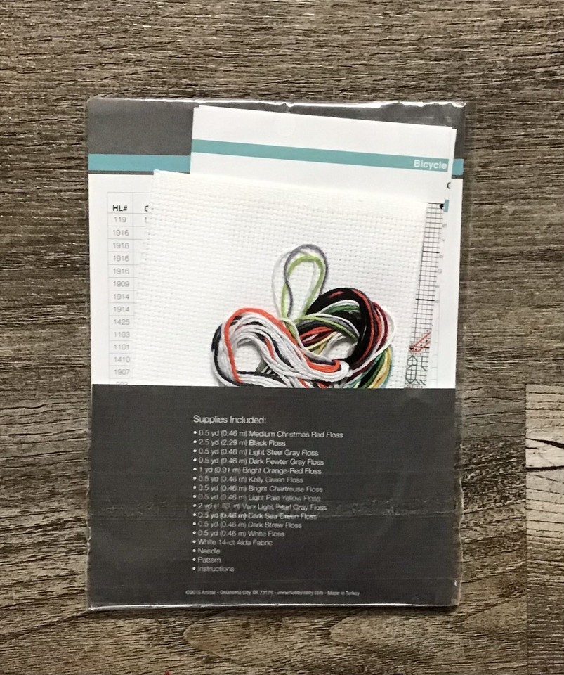 Zweigart Artiste Mini Counted Cross Stitch Kit Bicycle 5.75in X ...