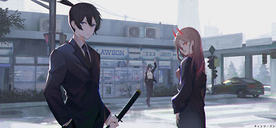 Anime aki hayakawa power and himeno chainsaw man Playmat Gaming Mat | eBay