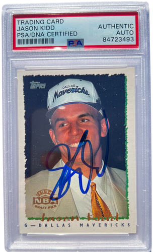 JASON KIDD SIGNED 1994-95 TOPPS NBA DRAFT PICK ROOKIE CARD #37 AUTO RC ...