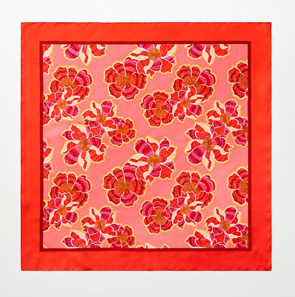NWT - Ann Taylor LOFT Floral Square Silk Scarf | eBay