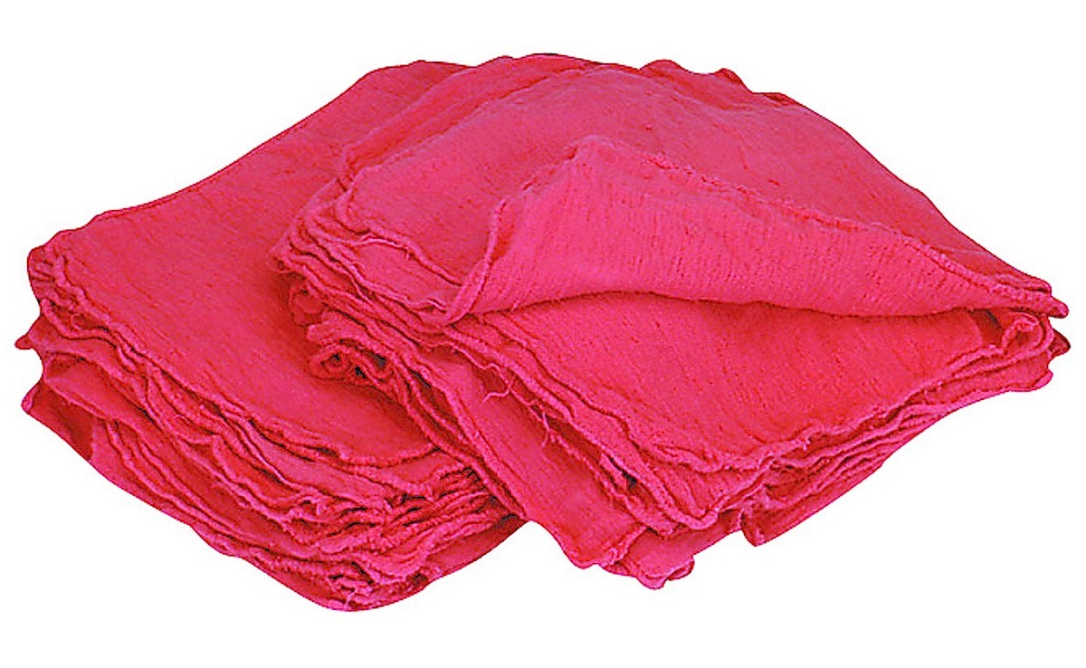 4 RED pink SHOP TOWELS 100% Cotton cloth Rags auto car mechanics ...