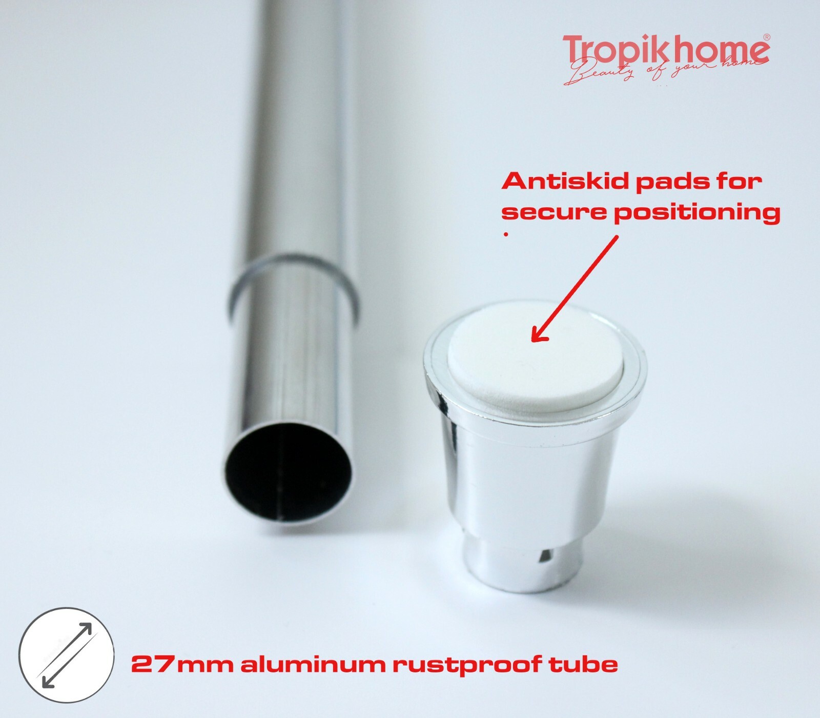 Extendable Spring Loaded Straight Shower Curtain Rod,Rail 140-250cm ...