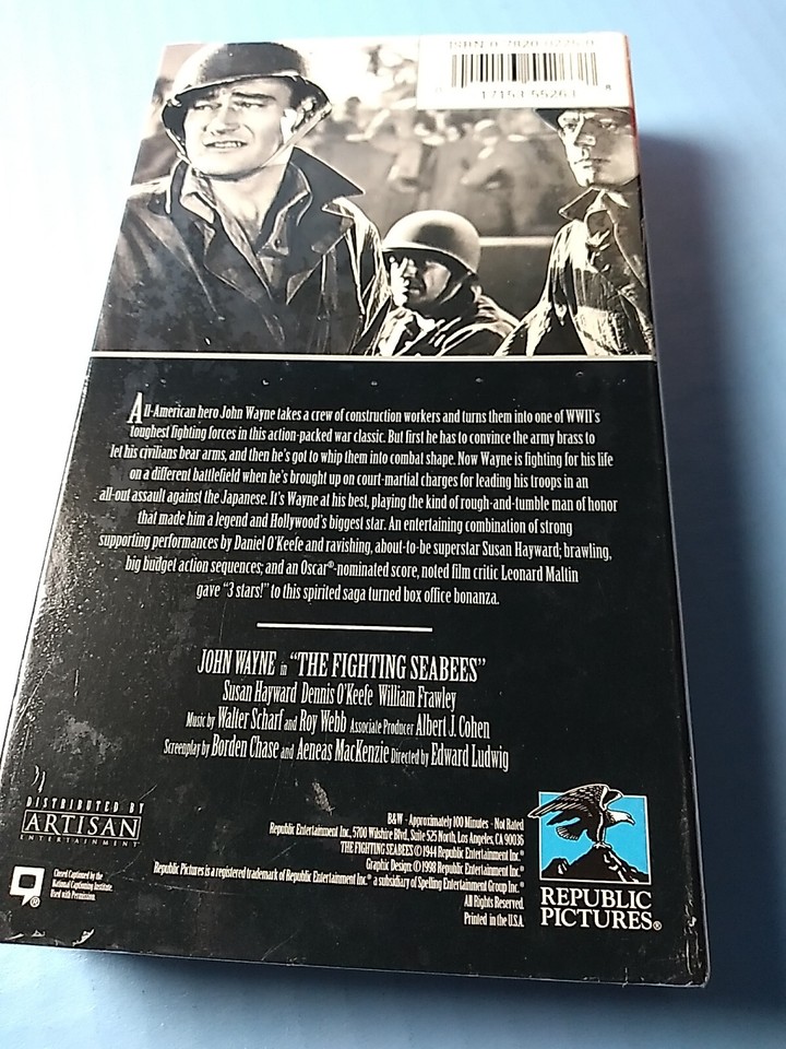 Vintage The Fighting Seabees VHS John Wayne Collection Susan Hayward New Sealed | eBay