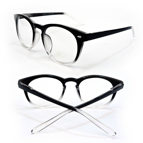 Clear Lens Glasses Large Round Frame Nerd Geek Retro Vintage Style New ...