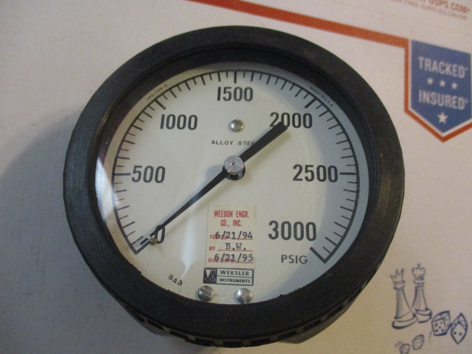 WEKSLER INSTRUMENTS PRESSURE GAUGE 3000 PSI CHEAPEST ON EBAY FREE ...