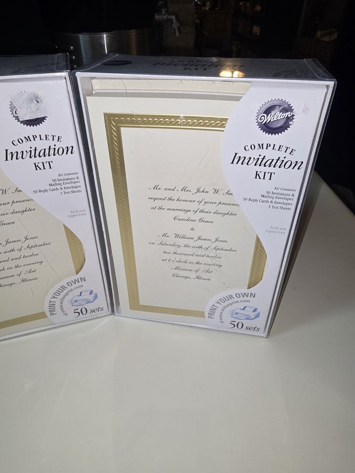 Wilton Complete Invitation Kit Lot Of 2 50 Blank Invitation Cards And ...