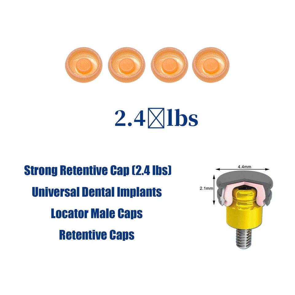 Implant Universal Retention Caps Set Insertion Extraction Tool Remove ...