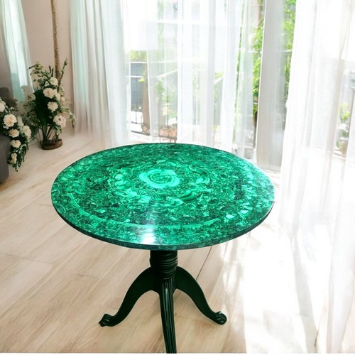 30" Malachite Round Table Top Handmade Luxry Coffee Table Home ...