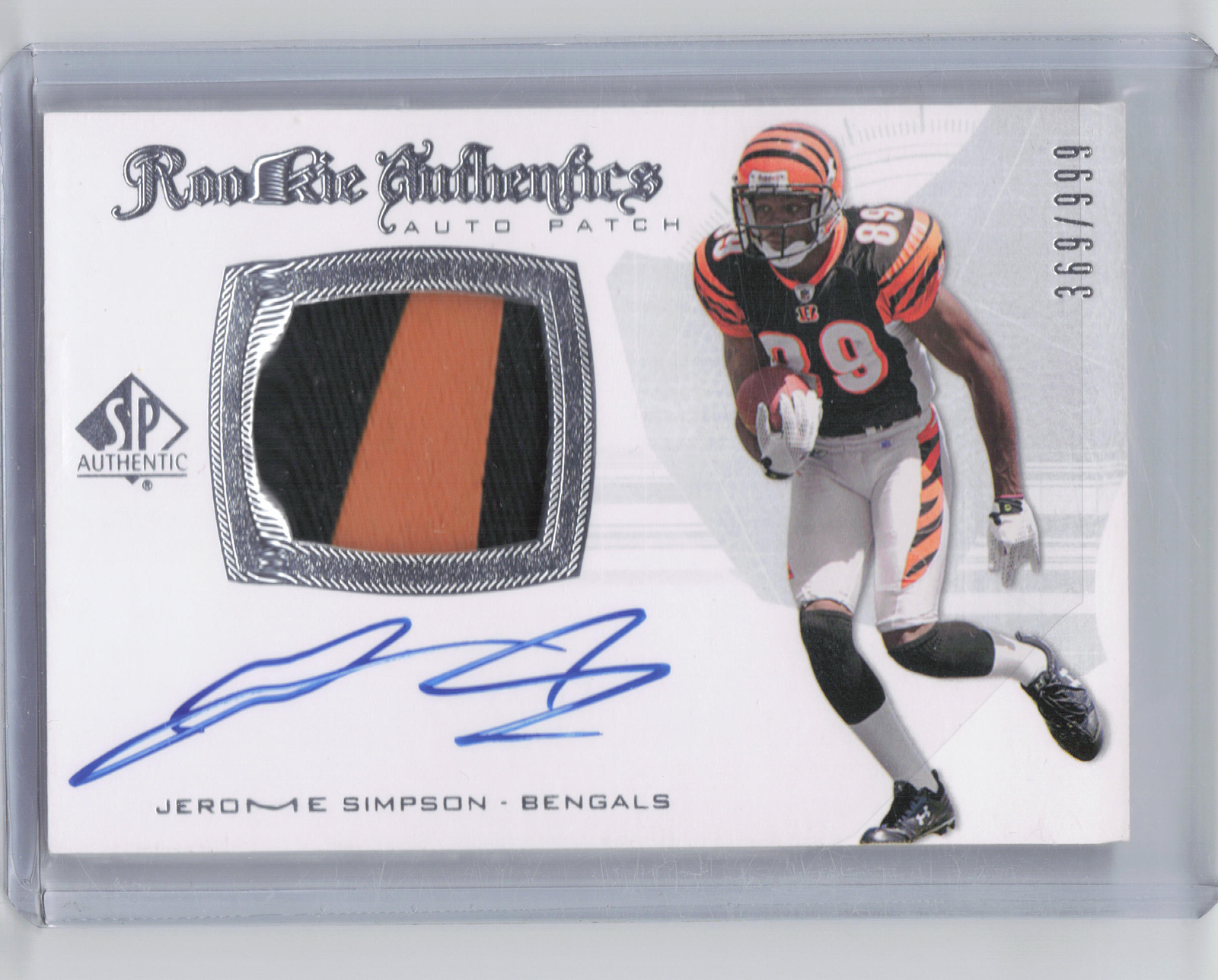 2008 SP Authentic #271 Jerome Simpson RC Patch Auto #'d /999 | eBay
