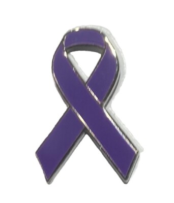 Eating Disorders Purple Awareness ribbon enamel badge. Anorexia Nervosa ...