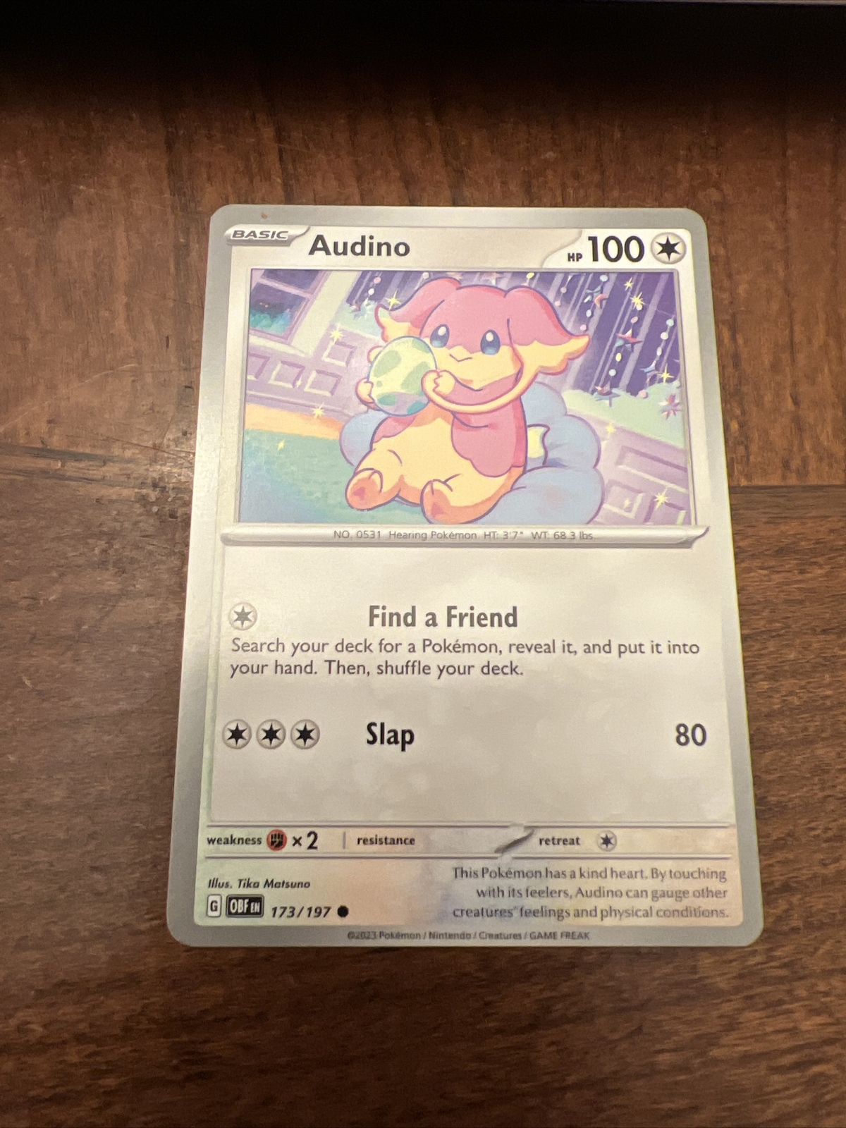 POKEMON Trading Card Audino Basic HP100 173/197 2023 | eBay