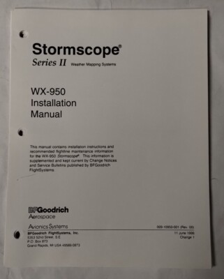 Stormscope Series II Weather Mapping Systems WX-950 Installation Manual ...