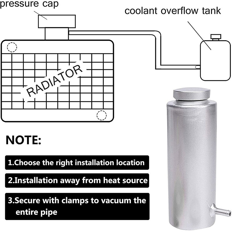 Coolant Overflow Tank Radiator Bottle Universal 800ml Aluminum with ...
