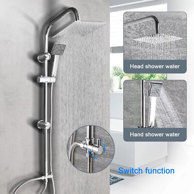 Shower Kit Twin Head 2 Mixer Shower Heads Rail Hose Riser Square ...
