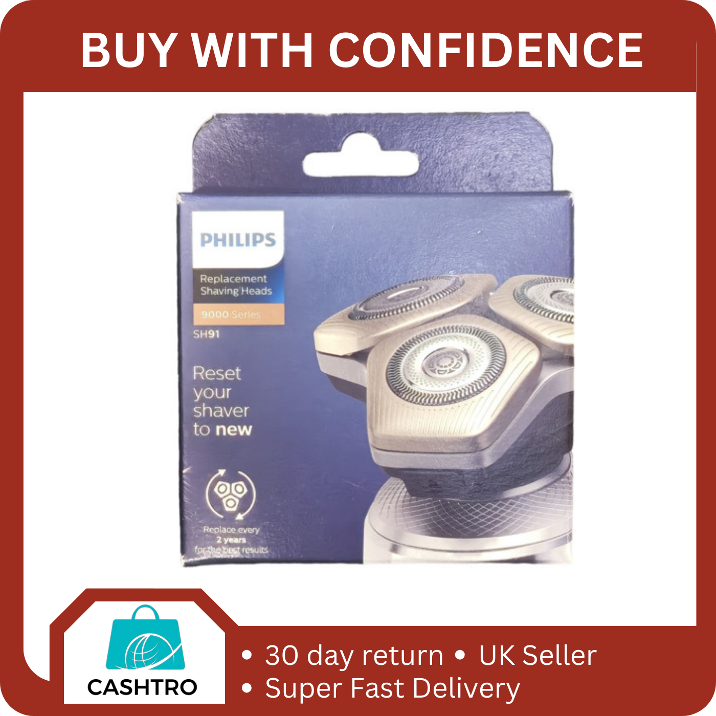 Philips SH91/50 Replacement Shaving Heads (Brand New) 8710103978916 ...