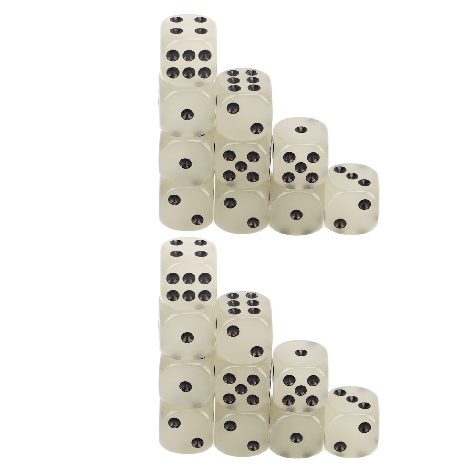 20 Pieces Glowing Dice Medium Black Dot Classic Plastic 6 Sided Dice ...